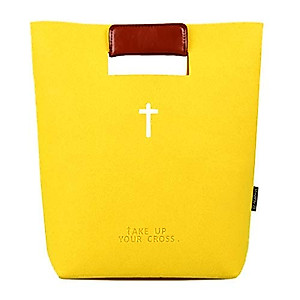 AGAPASS Bible Bag, Bible Carrying Case, Felt Bible Tote, Church Bag, Hollowed Cross Design Bible Covers, Felt Bible Carrying Tote for Women Men Bible Study Case, Christian Gift