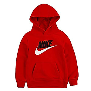 Nike Boy's Club Fleece Pullover Hoodie (Little Kids) University Red 5 Little Kid