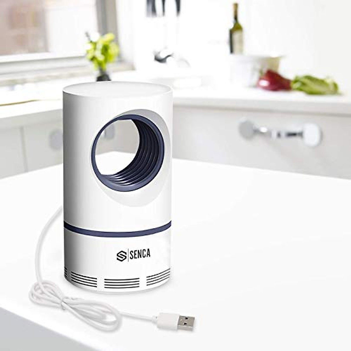 SENCA Electric Indoor Mosquito Trap, Mosquito Killer Lamp with USB Power Supply and Adapter, Suction Fan, No Zapper, Child Safe