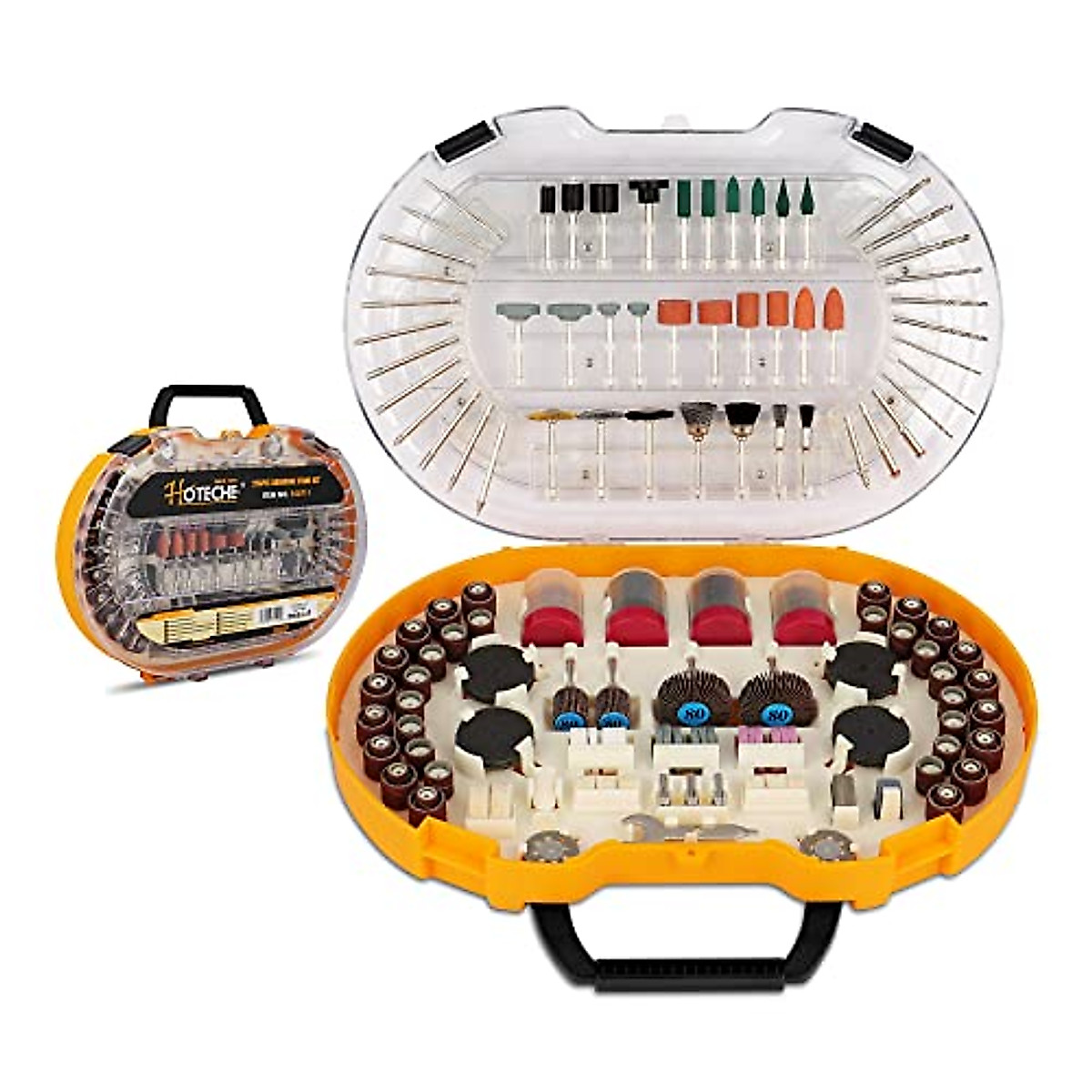 Hoteche 276Pcs Rotary Tool Accessories Kit 1/8-Inch Shanks Universal Accessories Kit Power Rotary Tool Accessries for Carving, Polishing, Sanding, Cutting with Carrying Case