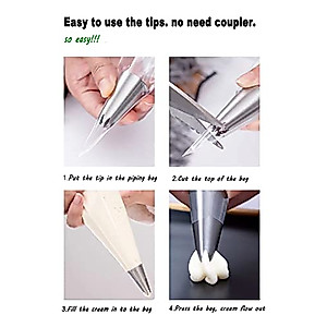 BeBeFun Piping Tips Large Icing Tips Cake Decorating Large Piping Tips Set Cupcake Frosting Piping Kit Extra Large Size In Set.