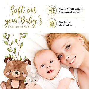 Paishanas Baby Monthly Milestone Blanket Boy or Girl Woodlands Baby Milestone Blanket Premium Fleece Monthly Baby Milestone Large Size Milestone Blanket for Baby Boy Baby Photo Blanket