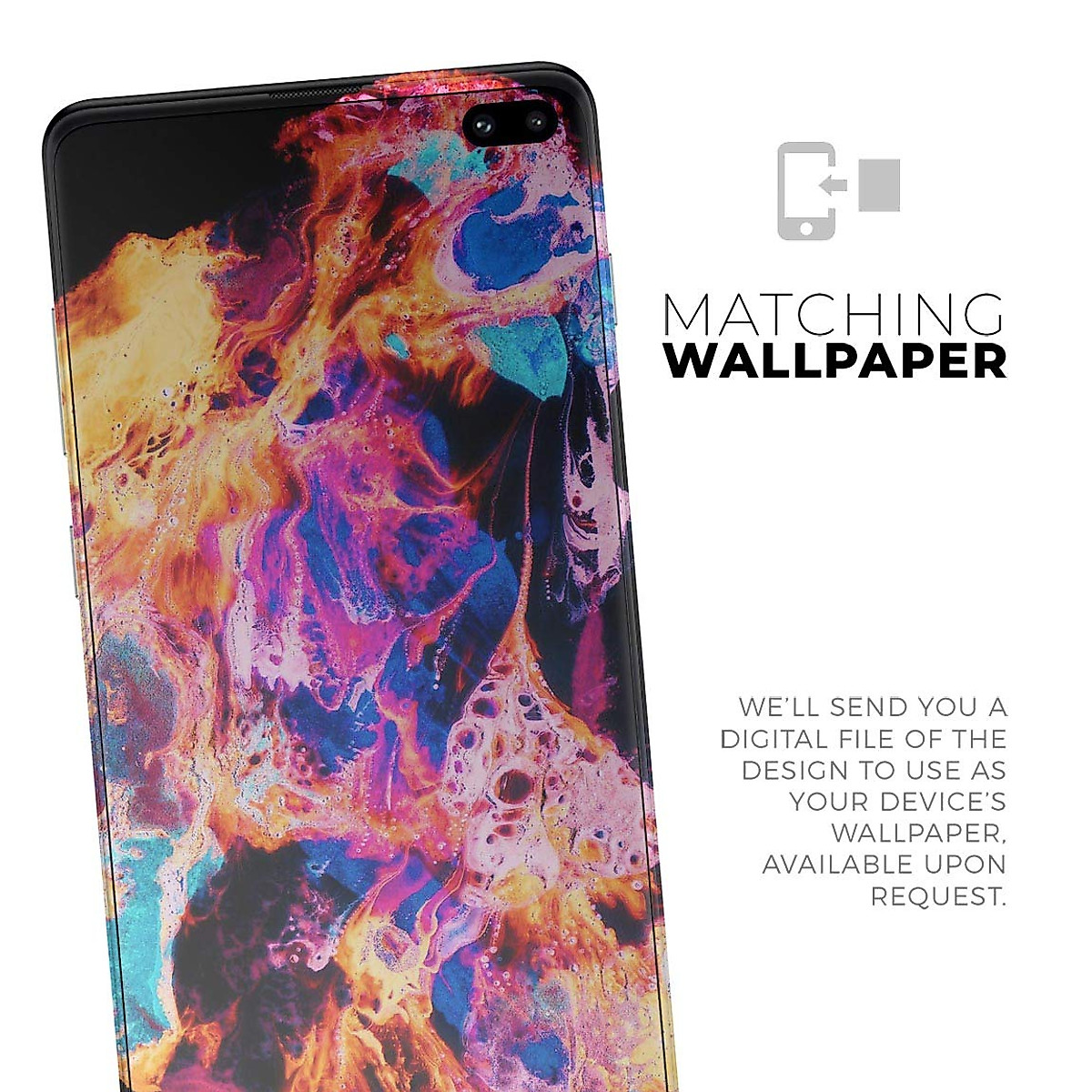 DesignSkinz Liquid Abstract Paint V74 Protective Vinyl Decal Wrap Skin Cover Compatible with The Samsung Galaxy S20 (Screen Trim & Back Glass Skin)