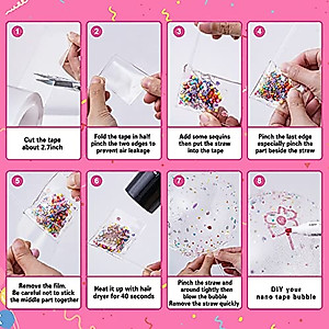 Nano Tape Bubble Kit for Kids, (9.84ft × 2inch) Nano Tape Plastic Bubbles Balloon DIY Craft Kit Elastic Bubble Nano Creativity Tape Fidget Party Favors Gifts for Girls Boys
