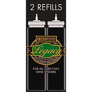 Cork Pops Wine Bottle Opener w/ Corkpops Replacement Cartridges (Box of 2)