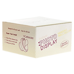 BIZYAC Hanging Photo Display Room Wall Decor - Sculptural Picture Frames Collage - 5 Strings with 30 Clips - 3M Self Adhesive Hooks - No Holes Drilling - 30 x 30 inch