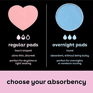 Bamboobies Nursing Pads, Ultra-Soft Velour, Reusable, Washable & Leak-Proof, 6 Regular and 6 Overnight Pads for Breastfeeding