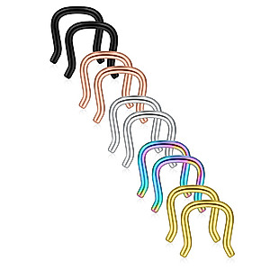 SCERRING 316L Surgical Steel U-Shaped Nose Ring Septum Piercing Hanger Retainer 16g 10PCS - Style 1#