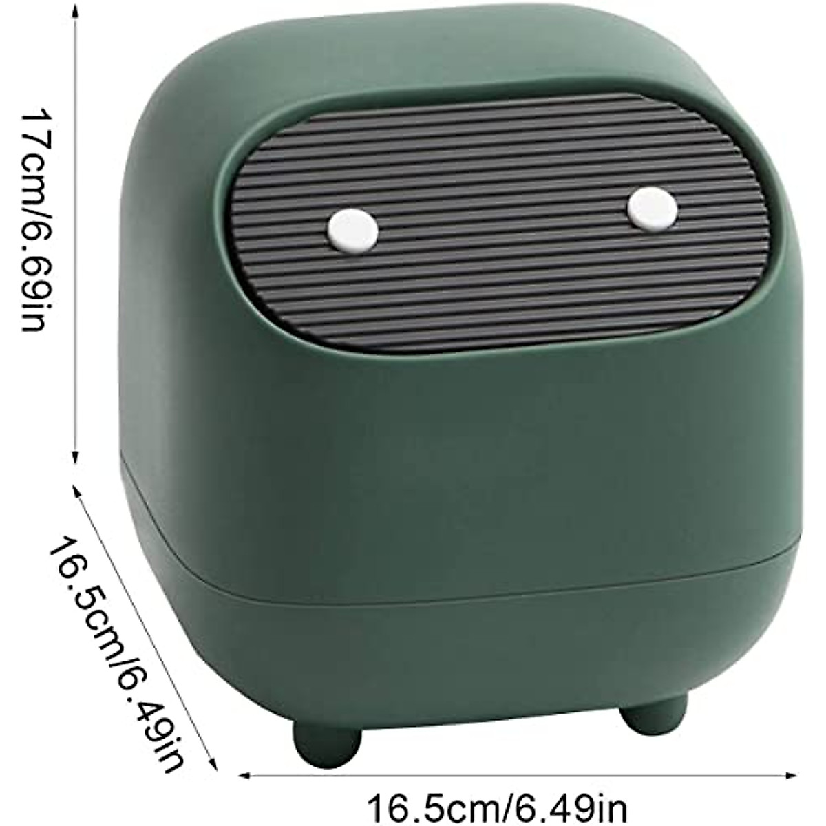 Yuzita Mini Trash Can with Lid Desk Small Plastic Trash Can Countertop Trash Can for Bathroom Dresser, Desk, Office or Coffee Table, with 100 Trash Bags (Green)
