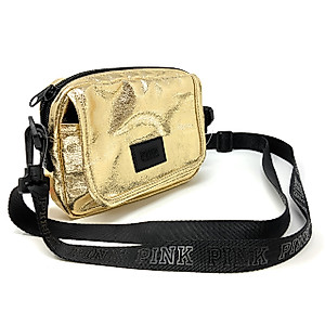 Victoria's Secret Pink Crossbody Belt Bag convertible, Gold Metallic
