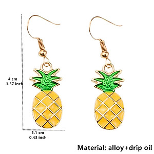 Funny Pineapple Fruit Dangle Earrings for Women Cute Pineapple Statement Love Trendy Earrings Jewelry (1 Pair)