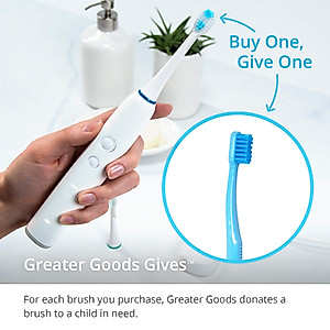 Sonic Electric Toothbrush by GreaterGoods, Home Oral Care Kit Includes Rechargeable Battery, Charger, Holder, & Replacement Heads