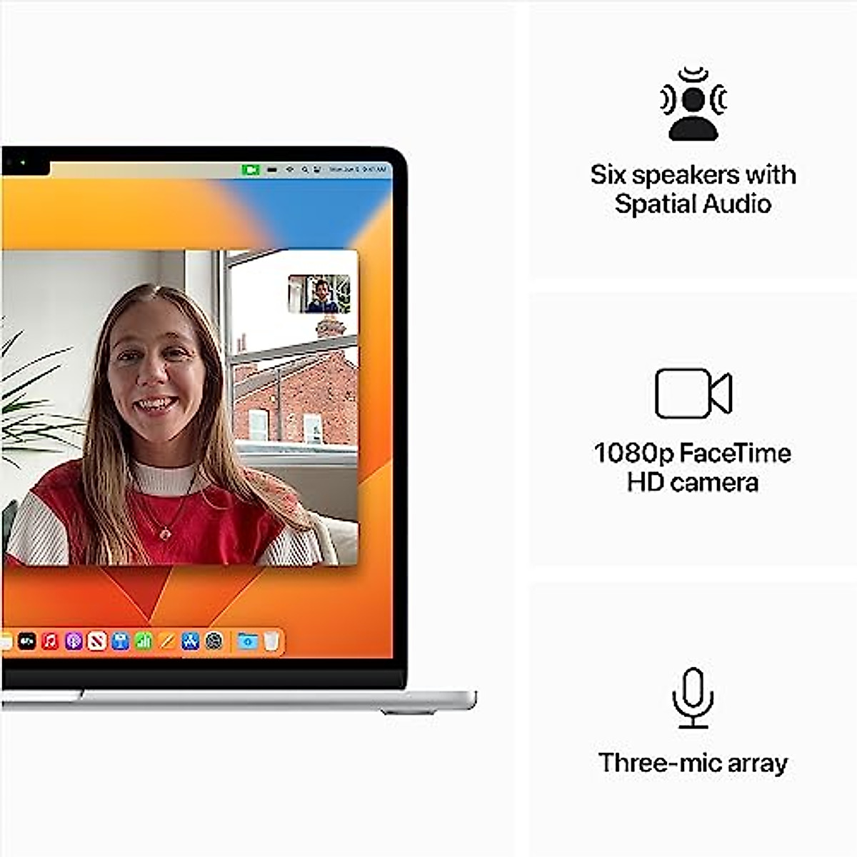 Apple 2023 MacBook Air Laptop with M2 chip: 15.3-inch Liquid Retina Display, 8GB Unified Memory, 512GB SSD Storage, 1080p FaceTime HD Camera, Touch ID. Works with iPhone/iPad; Silver