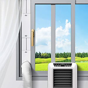 Portable Air Conditioner Window Kit, Portable AC Window Kit for Exhaust Hose 5.1 Inch Diameter with Coupler Adjustable AC Window Seal Vent Kit for Sliding Window