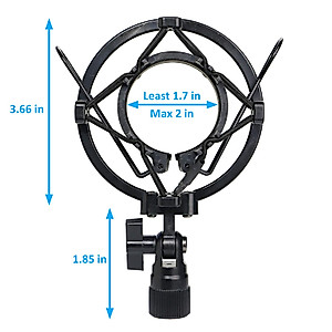 AT2020 Shock Mount with Pop Filter - Foam Windscreen with Microphone Shockmount Reduces Vibration Noise and Blocks Out Plosives for Audio Technica AT2020 AT2035 ATR2500 Condenser Mic by YOUSHARES