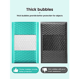 GSSUSA Teal Bubble Mailers, 4x8" Inches, 50 Pack, Usable Size 4x7" Bubble Mailers, Packaging for Small Business, Shipping Envelopes, Packaging Bags, Padded Envelopes, Shipping Supplies