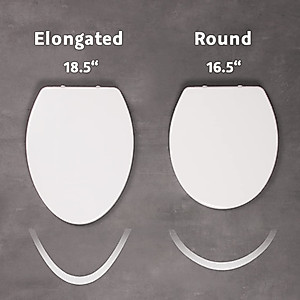 Bullseat Elongated Premium Slow Close Toilet Seat white - Click n’ Clean, Durable, Scratch Resistant