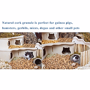 JFWOD 8L Natural Cork Peat Hamster Bedding Pet Litter for Dwarf Syrian Hamsters, Gerbils, Mices, Degus or Reptiles Habitat Decorations