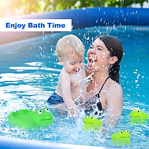 LIANXIN Baby Bath Toys, Rubber Frog Bath Toys for Toddlers 1-3, Floating Bathtub Toy for Infant Kids Age 2-4, Bath Toys Gift for Pool, Family Bath Set of 4