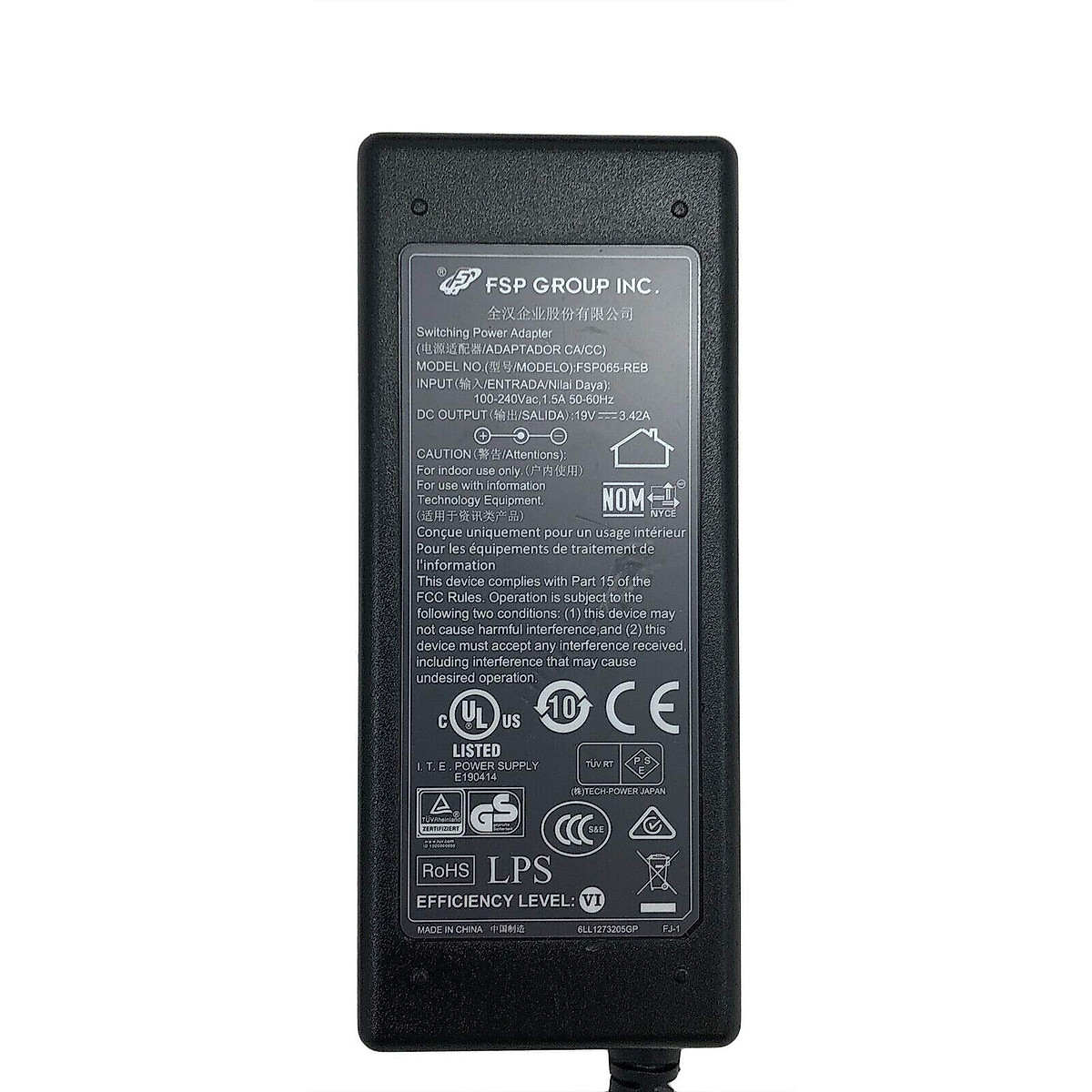 Tekswamp FSP FSP065-REB AC Switching Power Adapter 19V 3.42A 65W w/PC