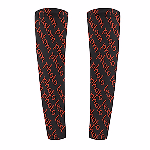 Custom Personalized Compression Arm Sleeves for Men Women/Students for Elbow Brace, Baseball, Basketball, Football, Cycling Sports (1 Pair, Adult Small/Med (10-13”))