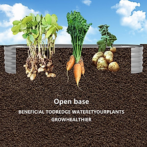 Anraja Raised Garden Bed Galvanized Metal Planter Boxes Outdoor for Gardening, Grow Plants, Flowers, Vegetables, Herbs, 4X2X1 Ft