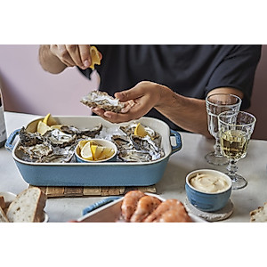 STAUB Ceramics Rectangular Baking Dish, 13x9-inch, Rustic Turquoise