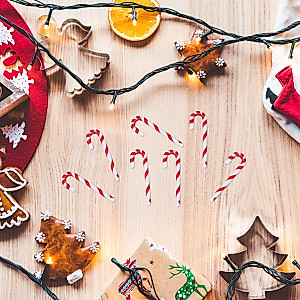 Toddmomy 50 Pieces Christmas Plastic Candy Cane Ornaments Christmas Tree Hanging Ornaments for Xmas Holiday Party Home Decoration 5cm/1.96inch