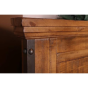 Sunset Trading Rustic City Queen Bed, Natural Oak