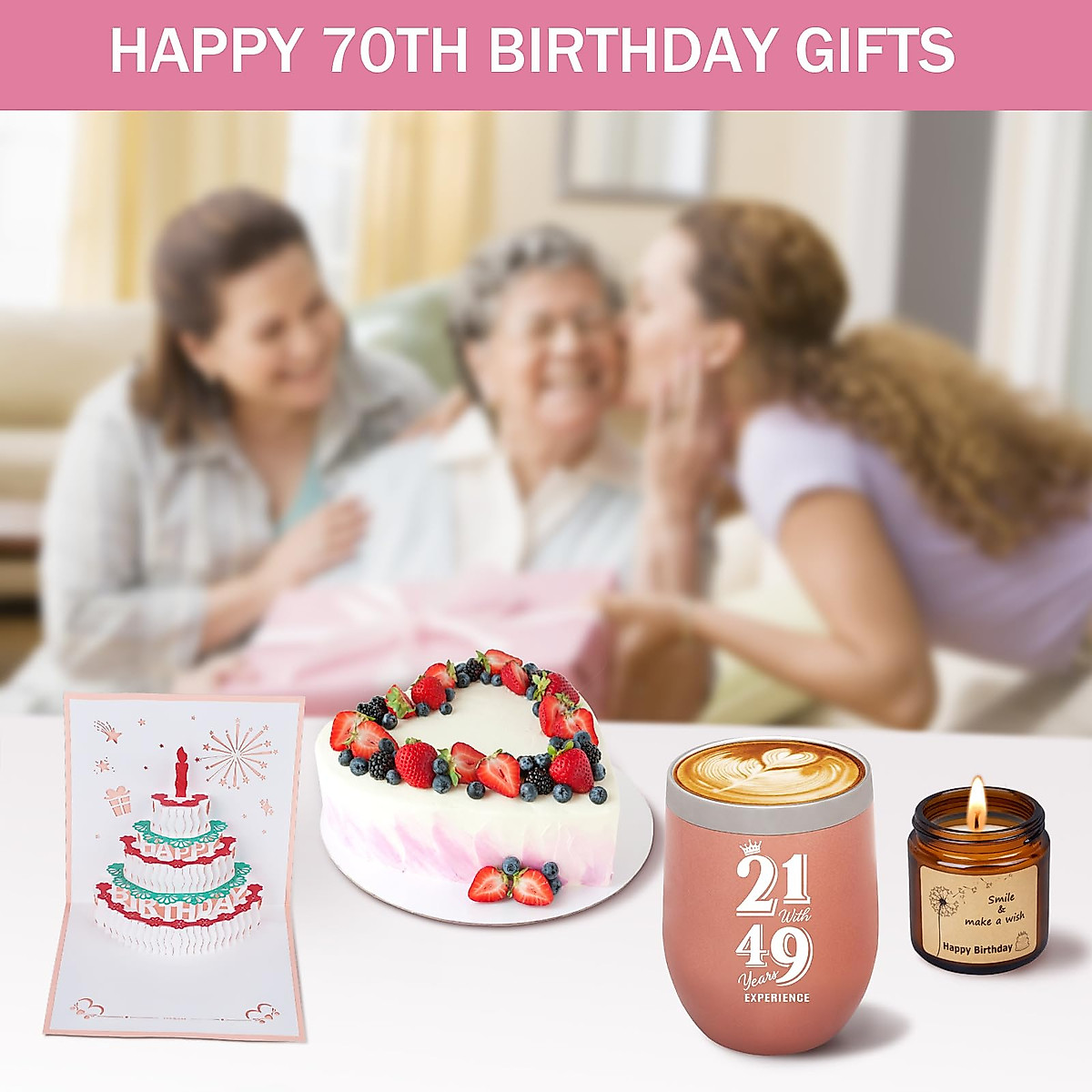 70th Birthday Gifts For Women, Happy 70th Birthday Gifts Basket For Her Mom Sister Wife Best Friend Aunt Turning 70, Birthday Gift For 70 Year Old Woman, Unique Birthday Gift Box Ideas
