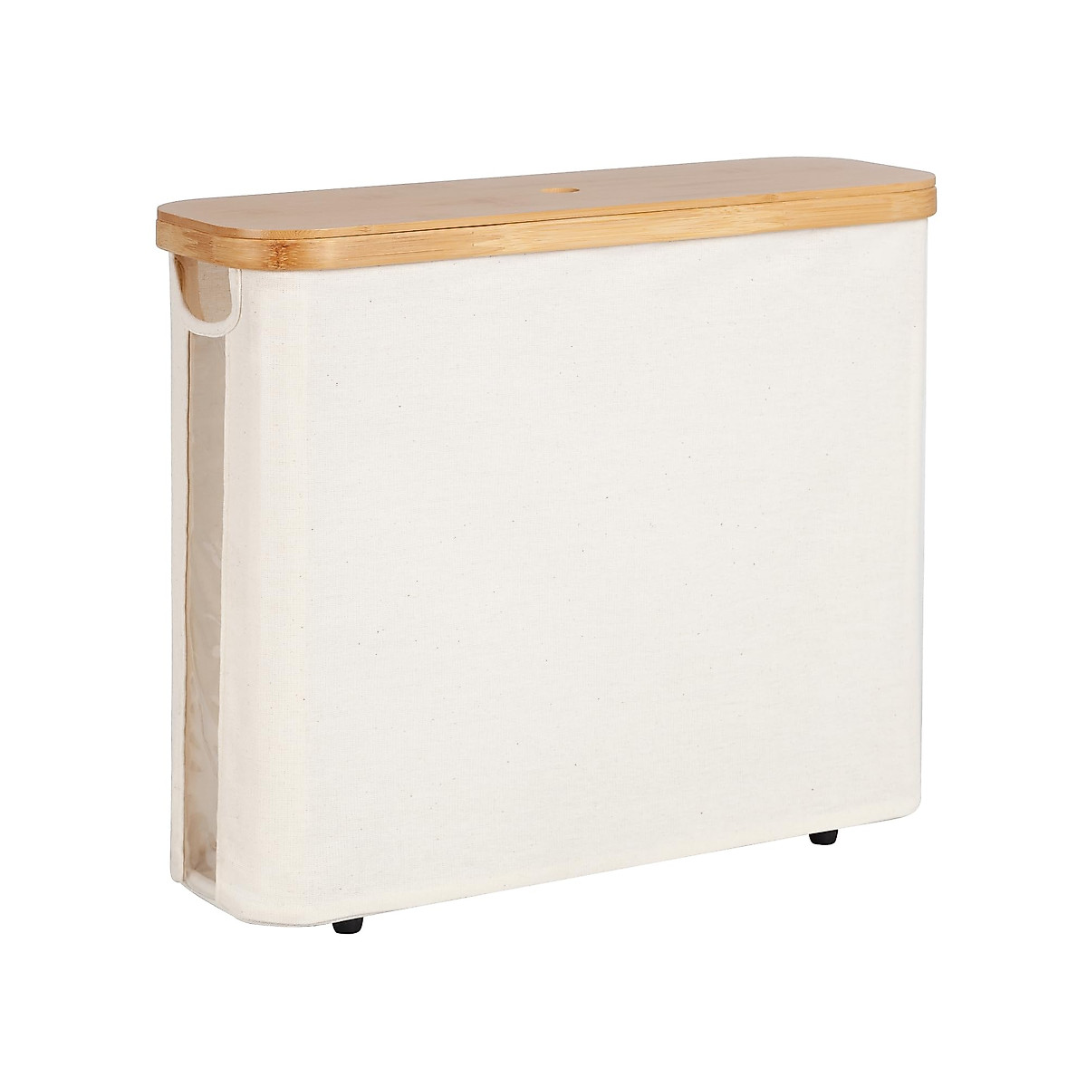 StorageWorks Toilet Paper Storage Basket, Toilet Paper Container with Bamboo Lid, Large Toilet Paper Holder for up to 9 Mega Rolls, Toilet Paper Organizer for Bathroom, Beige, 1 Pack