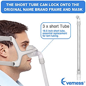 3 Packs Replacement Short Hose for N20, Reduce Air Leaks & Noisy Sound, Included 3 PCS of Short Tubes, Quick-Release Elbows and Swivels in One Package Supplies by Everness