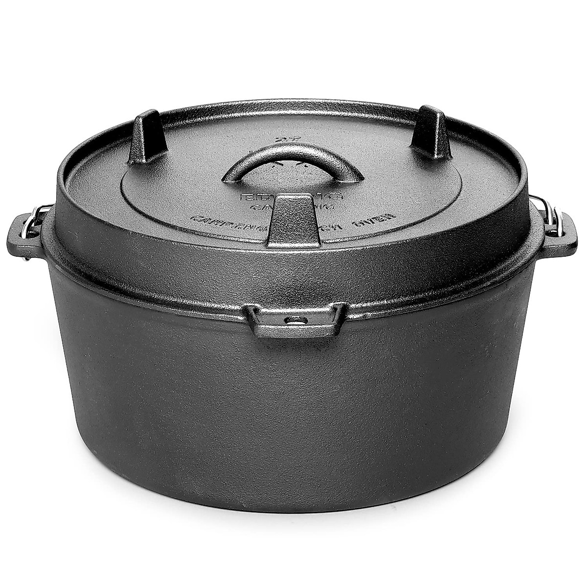 EDGING CASTING Pre-Seasoned Cast Iron Camping Dutch Ovens, Outdoor Camping Dutch Oven Pot with Lid Tripod, 6 Quart
