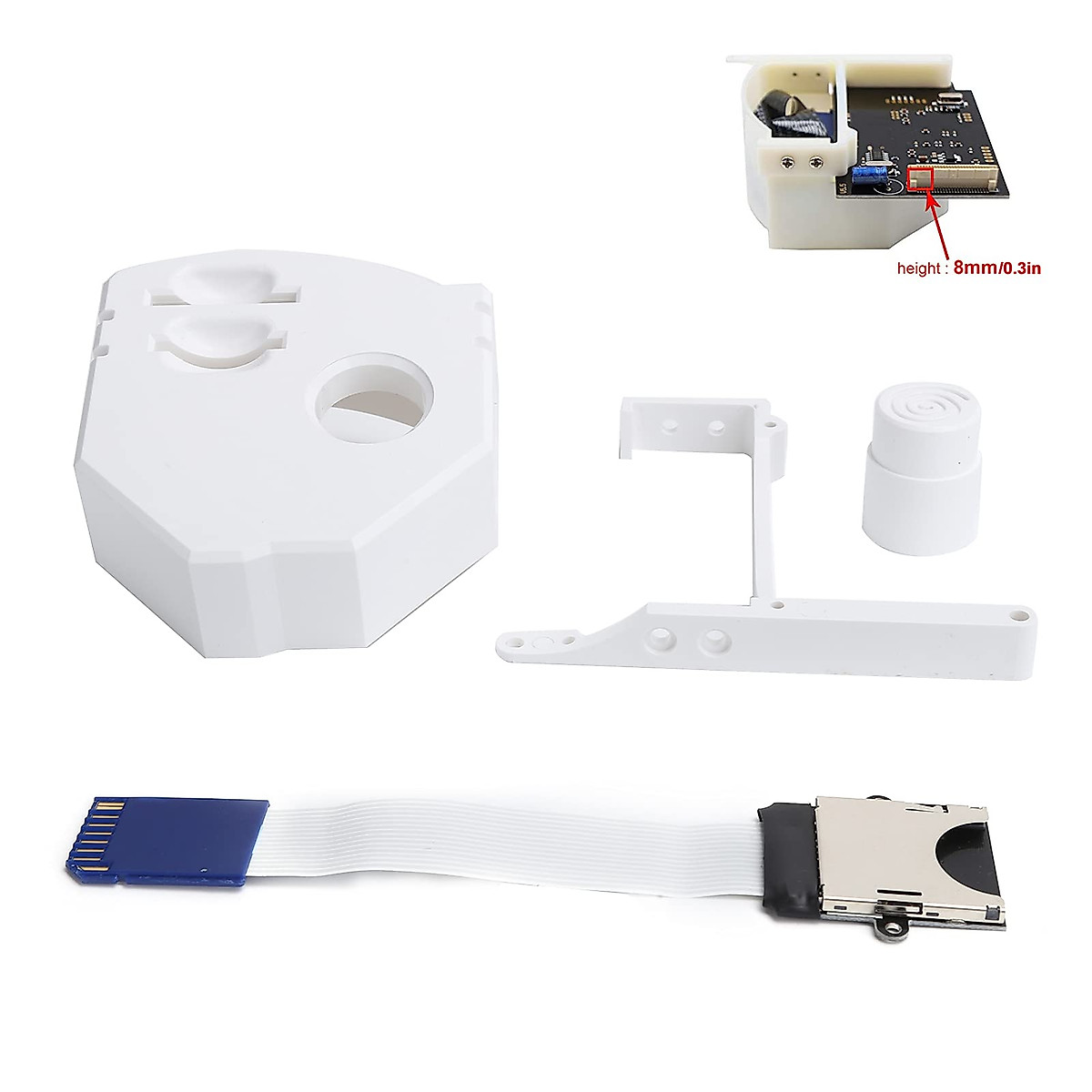 Memory Card Mount Kit, 3D Print Extension Memory Card Extender Adapter Mount Kit for Dreamcast Holder Gdemu, Effective Ventilation and Heat Dissipation(White)