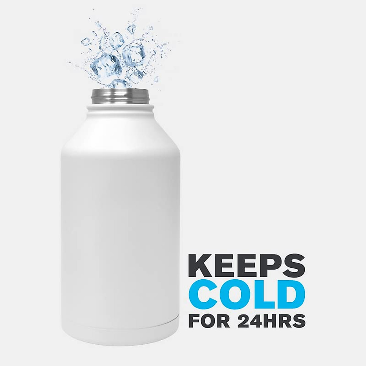 Hydraflow Crusader - Triple Wall Vacuum Insulated Water Bottle with Dual Lid (64oz, Pastel Pink) Stainless Steel Metal Thermos, Reusable Leak Proof BPA-FREE for Sports and Travel