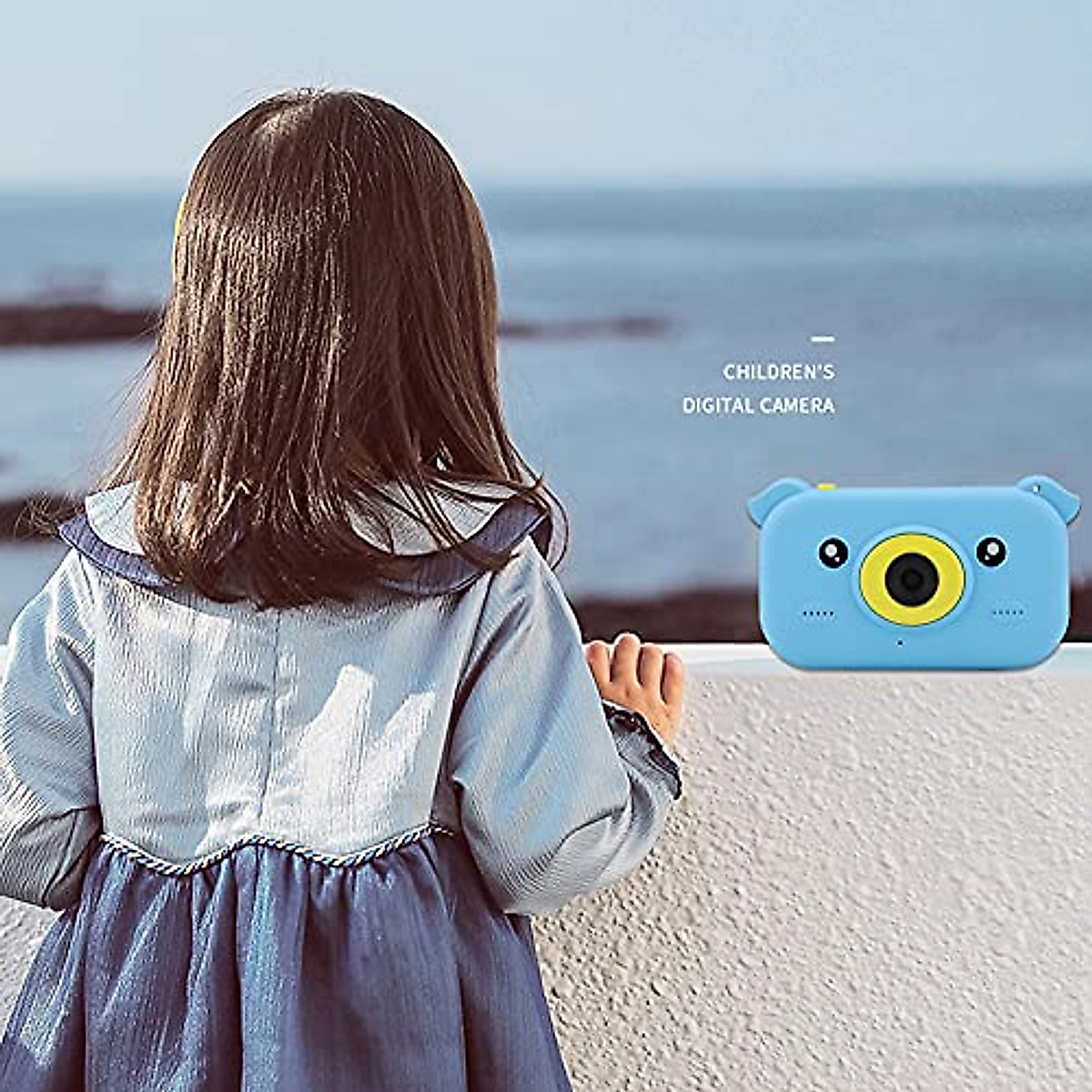 Children Digital Camera Onebutton Operation Costeffective Presscontroltype Design(Blue)