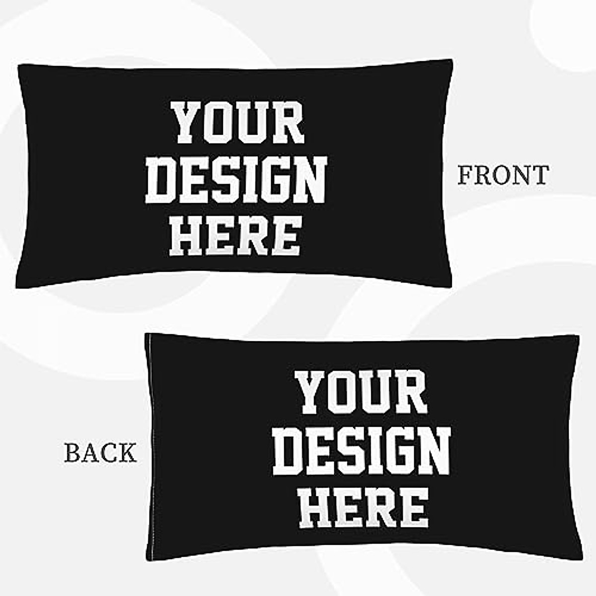 Custom Pillows with Picture Add Your Picture Logo Text Personalized Pillow with Photo Design Your Own Personalized Gifts Black 20x36In Pillow Case