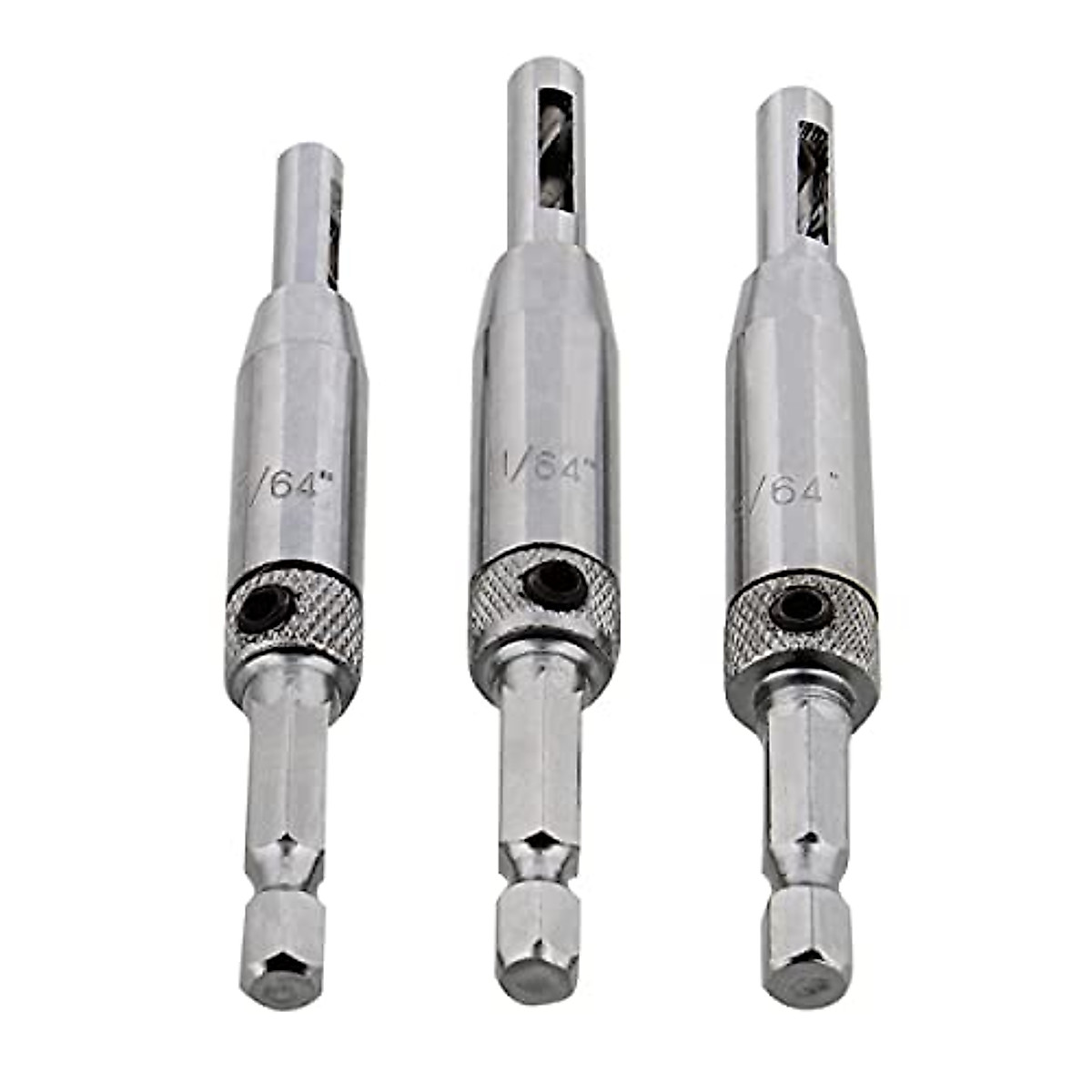 Deadwood Crafted Tools VIX Self Centering Drill Bit Set - 7/64, 9/64, and 11/64in Wood Drill Bits for Hinges and Shelves