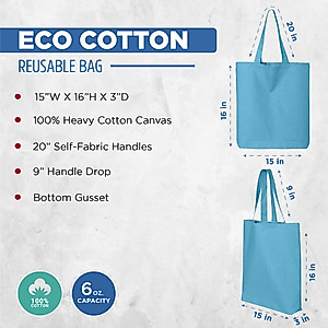 shop4ever John 3:16 Bible Verse Cross Christian Faith Eco Cotton Tote Reusable Shopping Bag 6 oz Turquoise 1 Pack