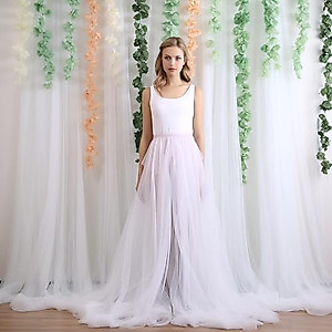 Tao-Ge 10ft x 10ft White Sheer Tulle Backdrop Curtains for Party Wedding Wrinkle Free Curtain Backdrops Drapes for Baby Shower Birthday Party Photo Back Drop Background Home Decorations