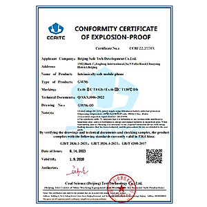 AKXJ Intrinsically Safe Mobile Phone Rugged Smartphone 6.43inches 6000mah Battery IP68 8+256G Black Zone1/2 Intrinsically Safe Explosion-Proof Cell Phone for Industry Hazardous Areas