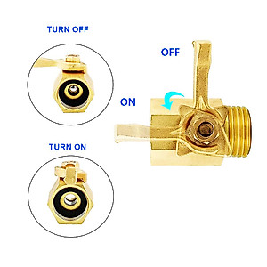 Heavy Duty Brass Garden Hose Shut Off Valve 3/4" GHT Hose Connector Water Flow Control Valve for Garden Nozzle Water Hose