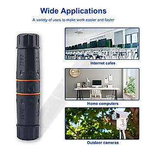 Lonlonty Waterproof Shielded RJ45 Coupler IP68,CAT6A/CAT6/CAT5E/CAT5 Female to Female Coupler Connector Shielded for Outdoor Ethernet LAN Cable-2 Pack