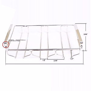 OLizee® Adjustable Stemware Rack Drill-Free Easy Installation Stainless Steel Wine Glass Hanger Under Cabinet, 3 Slot