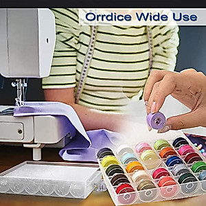 25 Pcs Sewing Machine Bobbins,Sa156 Bobbins, Bobbins Class 15, Sewing Supplies Accessories, Colored Plastic Bobbin with Case, Without Thread(1 Box)