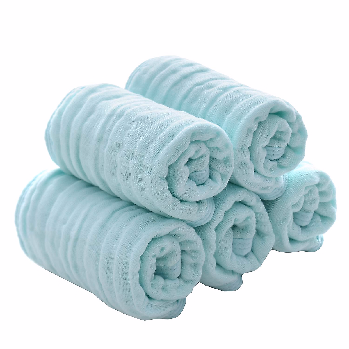 Muslin Burp Cloths - Baby Burp Cloth Sets for Unisex. 5 Pack Large Perfect for Newborn Baby Burping Cloths/Burp Bibs. Baby Burping Rags for Boys and Girls (Green)