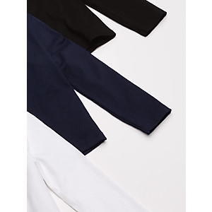 The Children's Place baby girls And Toddler Long Sleeve Basic Layering T-shirt T Shirt, Black/Tidal/White 3 Pack, 3T US