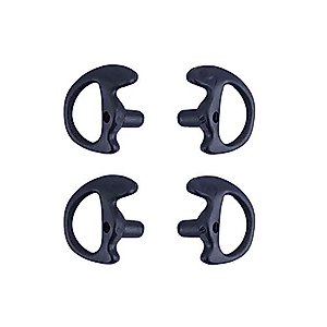 Yolipar Replacement Soft Silicone Eardud Earmold for Walkie Talkie Audio kit Air Acoustic Tube Earpiece Headset (Black, Medium(2 Pairs))
