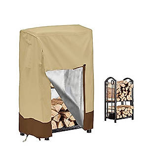 Cozzka 17 Inch Outdoor Firewood Log Rack Cover Heavy Duty Waterproof Protection Cover for 2 Tiers Small Firewood Log Storage Rack Holder (Log Rack not Included)