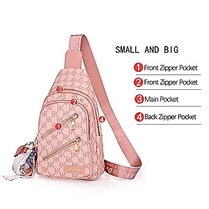 Anfei Women Chest Bag Crossbody Sling Bag for Women PU Leather Small Pack Purses Chest Bags PU Shoulder Backpack Daypacks for Women traveling hiking